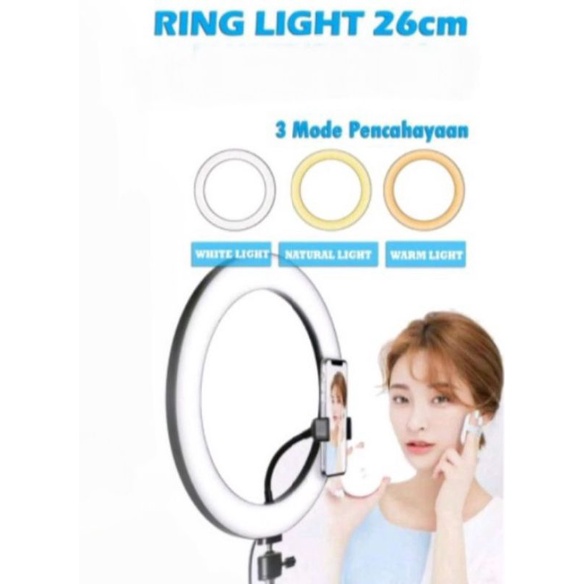 Jual Lampu Ringlight LED 26 cm lampu make up vlogger tiktok live | Shopee Indonesia