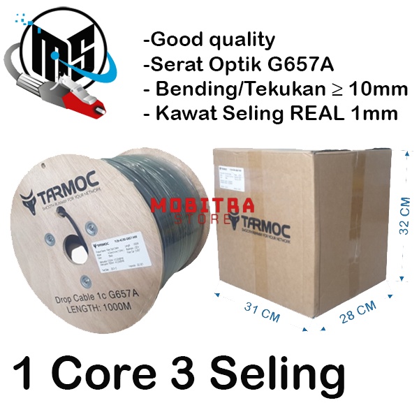 Jual Tarmoc Dropcore Cable FO 1 CORE 3 SELING 1000m | Kabel FO Drop ...