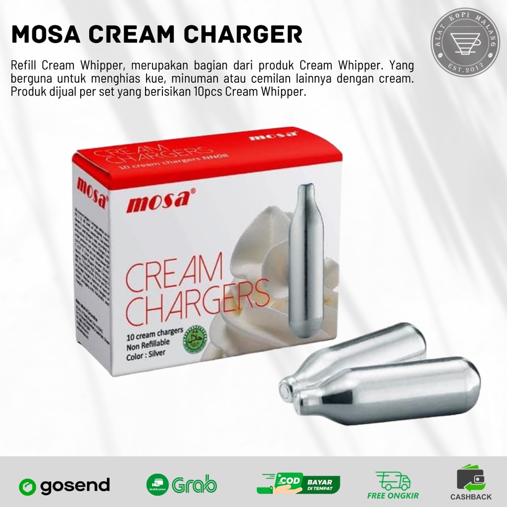 Jual Mosa Cream Charger N20/ Refil Whipped Cream Dispenser | Shopee ...