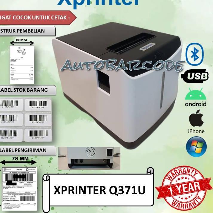 Jual TerbatasPrinter Label Thermal Xprinter XP Q371U / Q371 Ukuran 80MM ...