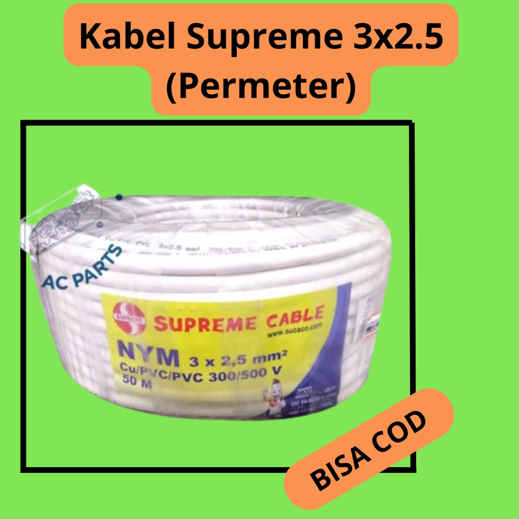 Jual NYM 3x2,5 SUPREME potongan / Kabel Instalasi Listrik Rumah Tembaga ...