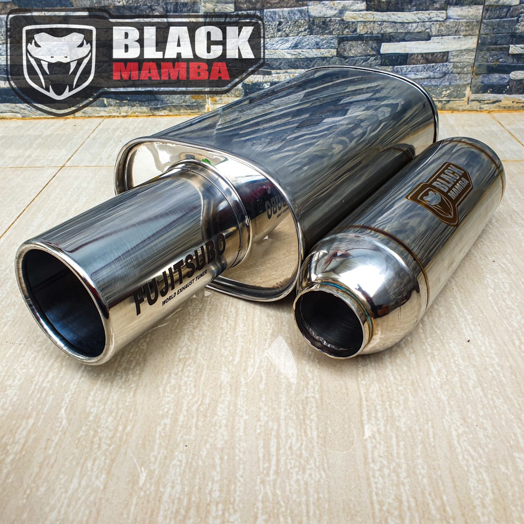 Jual Knalpot Mobil Fujitsubo Jumbo Plus Resonator Original Black Mamba ...