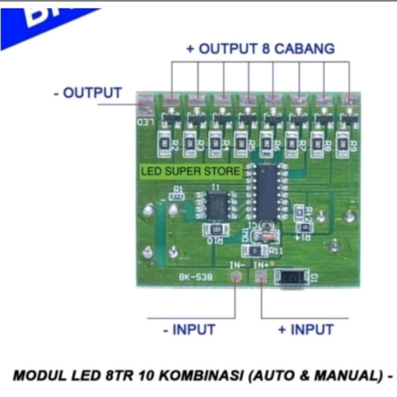 Jual modul kit LED 8 canel 8tr 10 combinasi | Shopee Indonesia