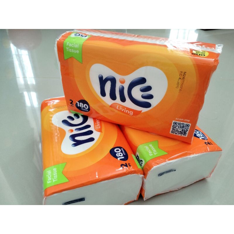 Jual Tisu Tissue Nice Facial Tissue 180s - 2ply (Paket 3 Pack) | Shopee ...