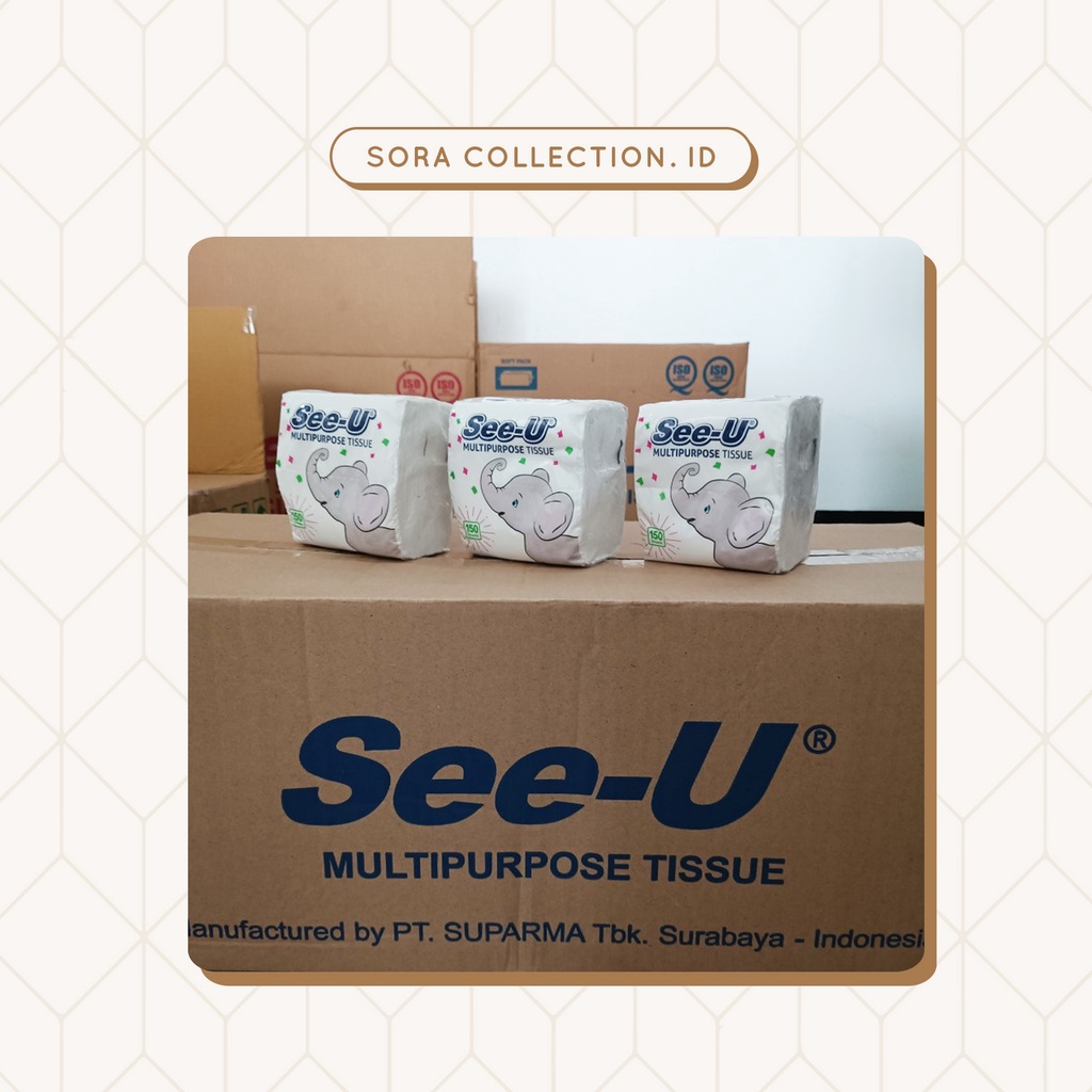 Jual Tissue See U / Tisu Multipurpose Pop Up Gajah 1 Dus / 1 Karton Isi ...