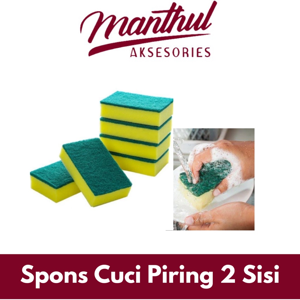 Jual Spon Busa Cuci Piring Kuning Busa Kering Spons Sponge 2 Sisi per ...