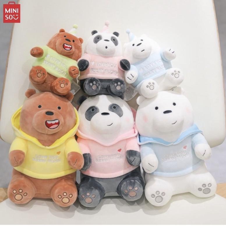 Jual K36 BONEKA MINISO LOVELY SITTING PLUSH TOY MINISO WE BARE BEARS ...