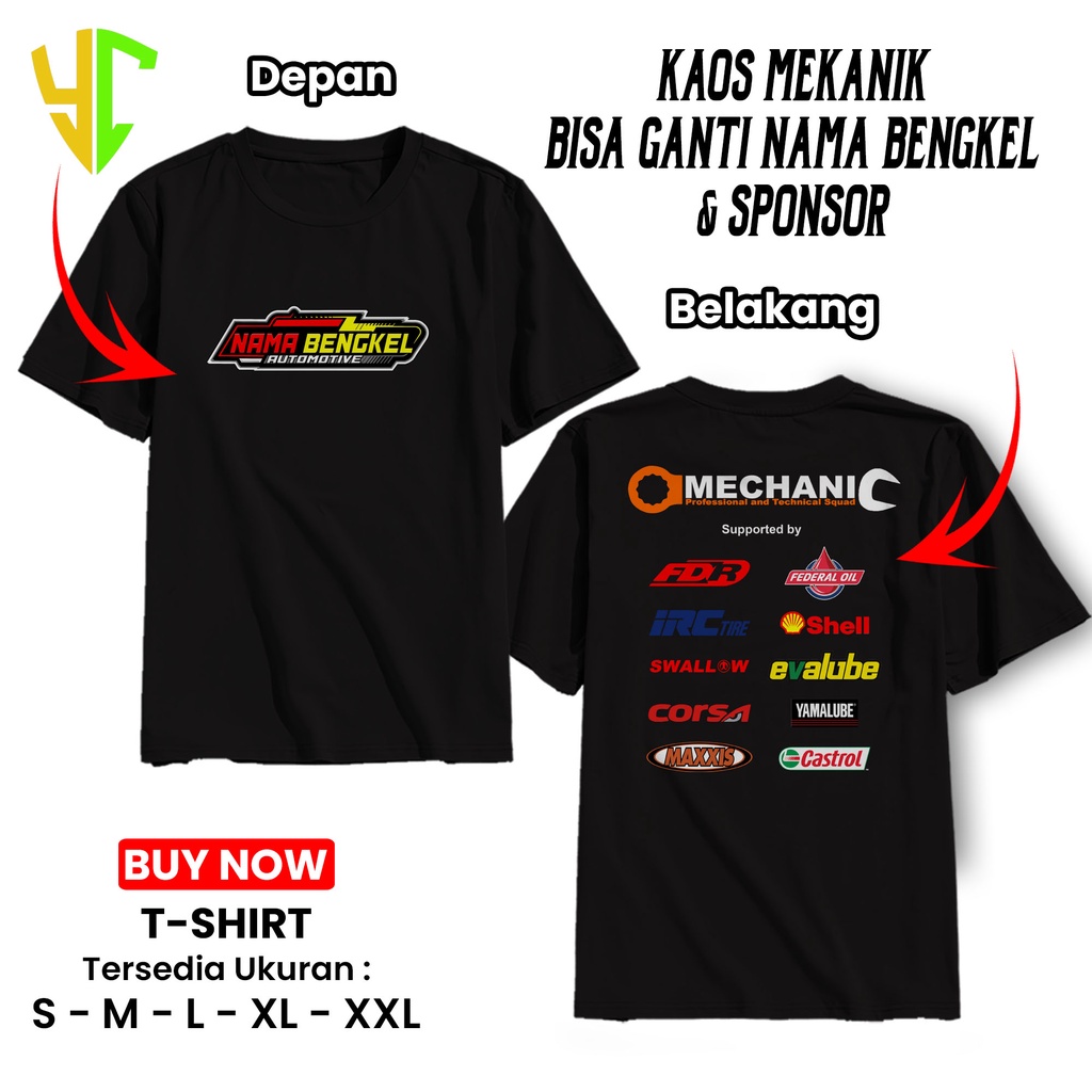 Jual KAOS MEKANIK OTOMOTIVE DESAIN SENDIRI KAOS BENGKEL KUALITAS DISTRO ...