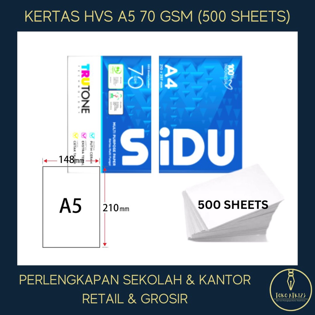 Jual Kertas HVS A5 70 Gram 500 Lembar | Shopee Indonesia