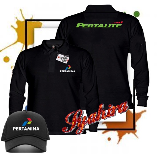 Jual Plus Topi Polo Berkerah Lengan Panjang Pertalite Pertamina Premium ...