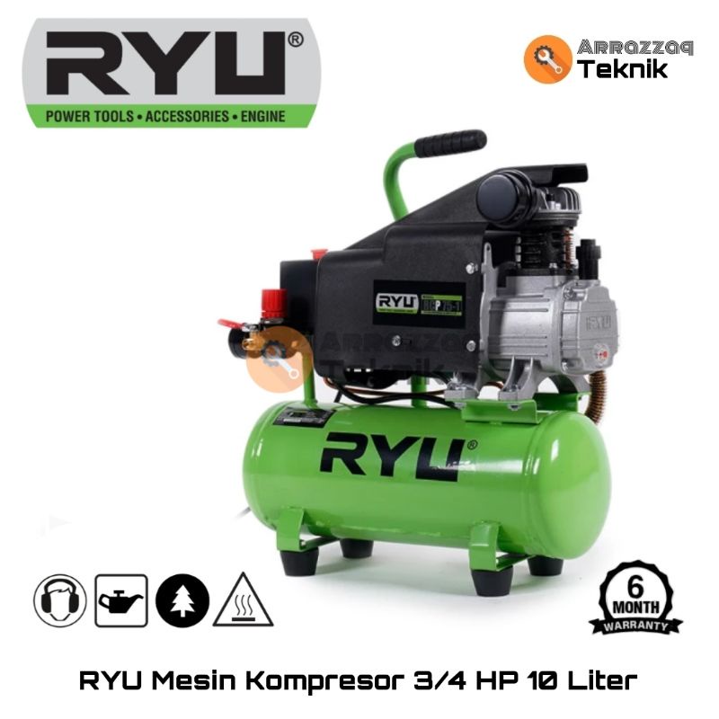 Jual RYU Mesin Kompresor 3/4 HP 10 Liter - Mesin Air Compressor RCP 75 ...