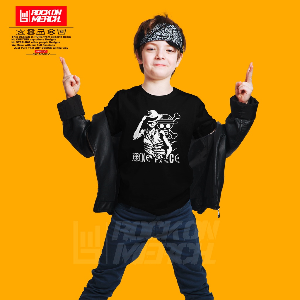 Jual Kaos Anak Baju ONEPIECE ONE PIECE LOGO LUFFY Distro kids-Rock On ...