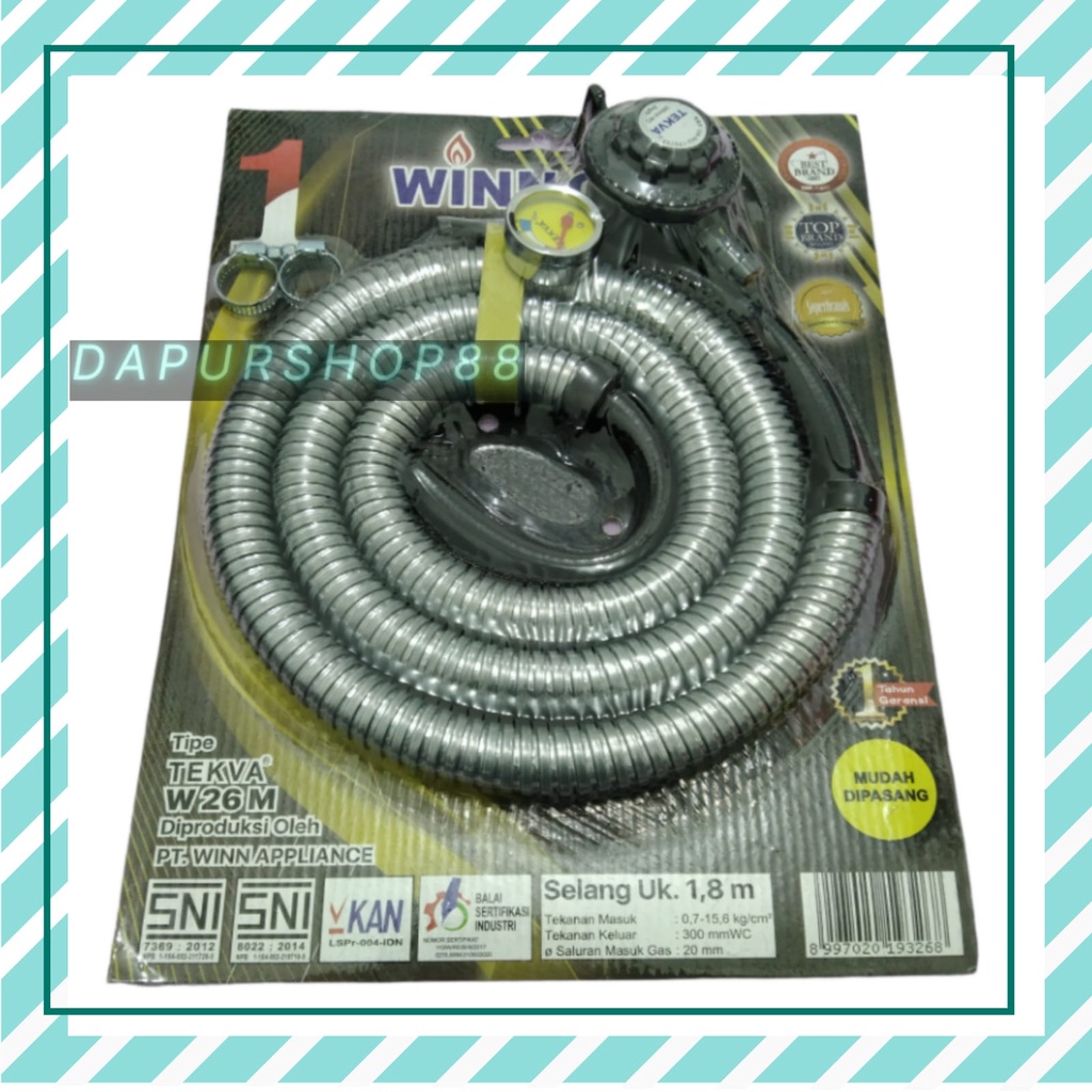 Jual SELANG + REGULATOR WINN GAS TEKVA W26M / SELANG REGULATOR WINN GAS ...