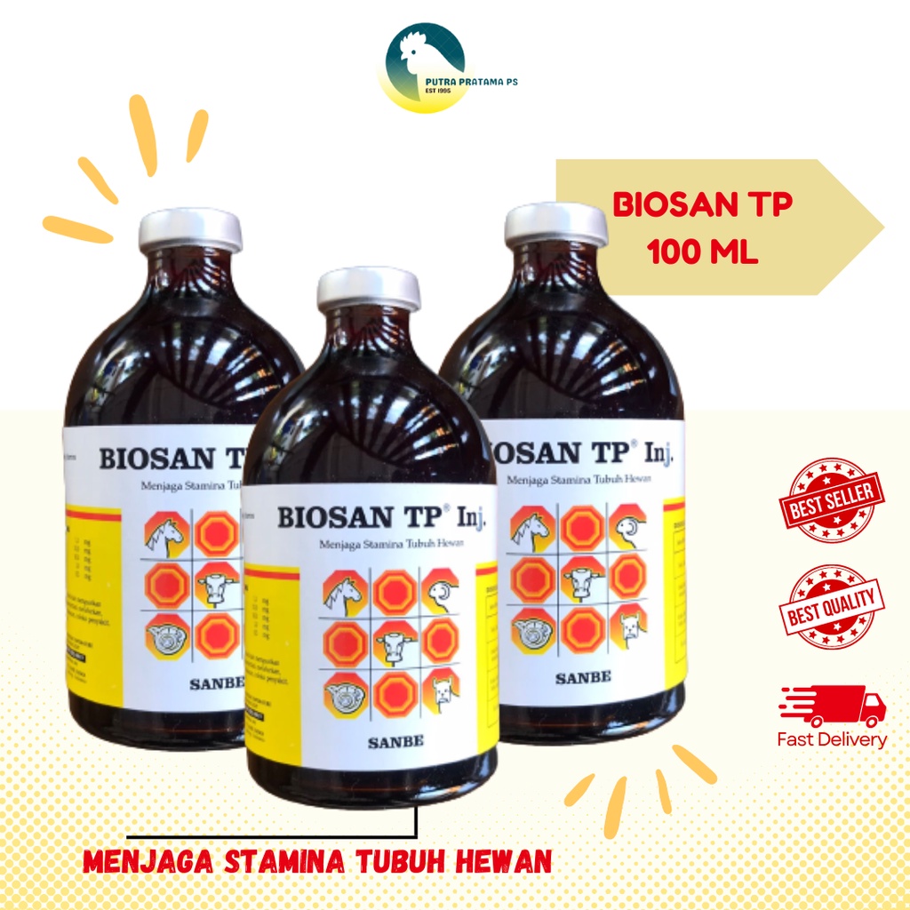 Jual BIOSAN TP INJ 100 ML - SANBE - Menjaga Stamina Tubuh Hewan ...