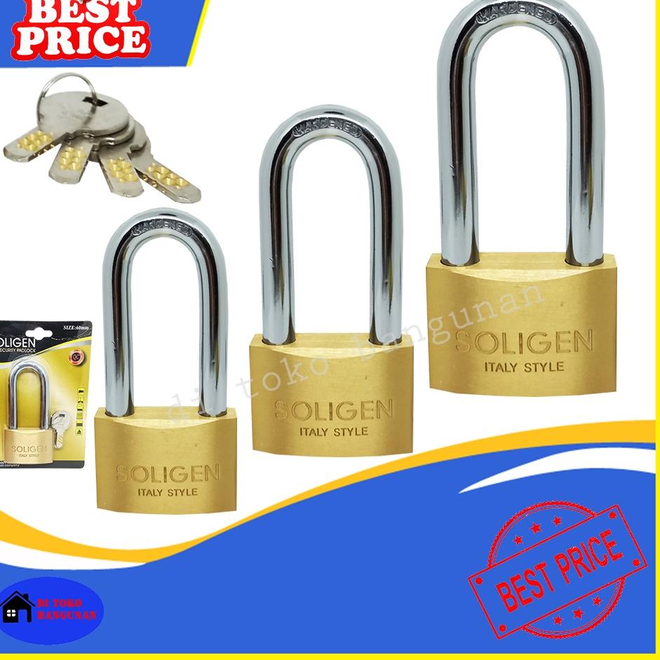 Jual ☼ Gembok Kuningan Komputer Key Leher Panjang Soligen Varian 40MM ...