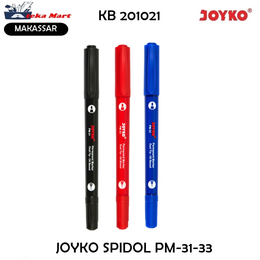 Jual [PCS] JOYKO PERMANENT MARKER PM-31/PM-32/PM-33 DUAL TIP | Shopee ...