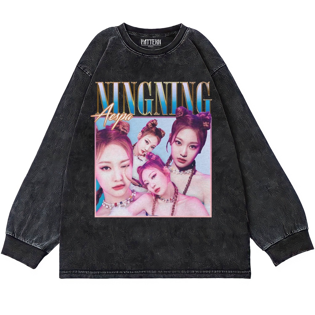 Jual Patternmerch "kaos aespa ningning pretty homage" Oversize T-Shirt ...