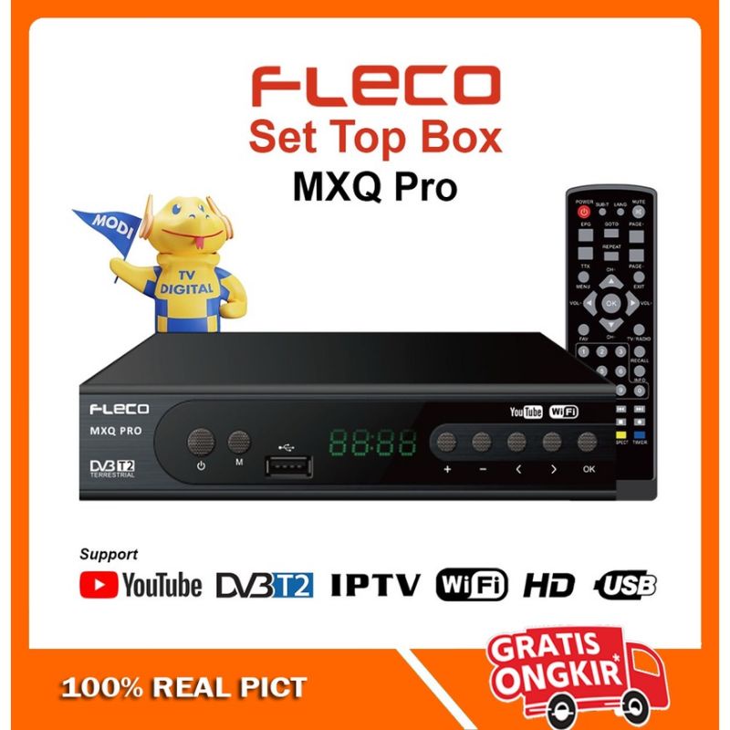 Jual Fleco STB Set Top Box MXQ PRO STB TV Digital Receiver Penerima Siaran Full HD | Shopee ...