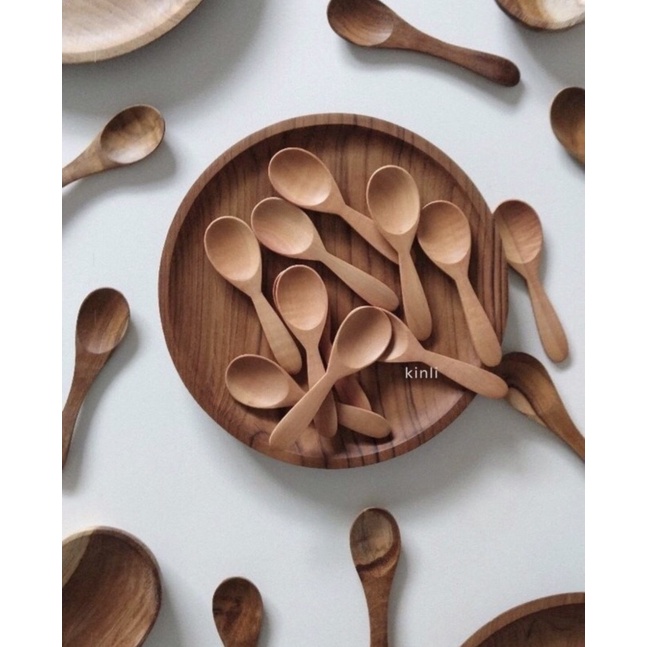 Jual sendok kayu mini wooden spoon sendok kayu garam lada bumbu ...