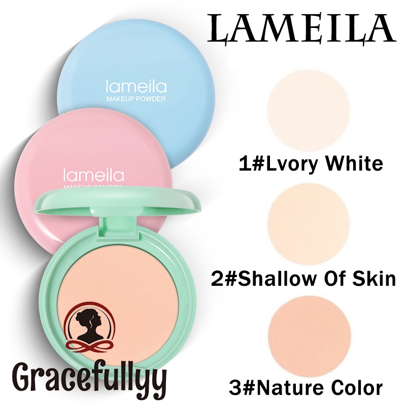 Jual [COD]LAMEILA Naked Make Up Powder 3 Colors (Pink / Biru / Hijau ...