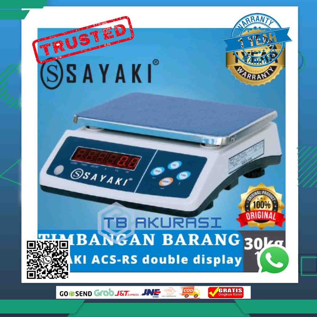 Jual Timbangan meja digital double display 30kg / Sayaki ASC-RS 30 kg New Original Garansi ...