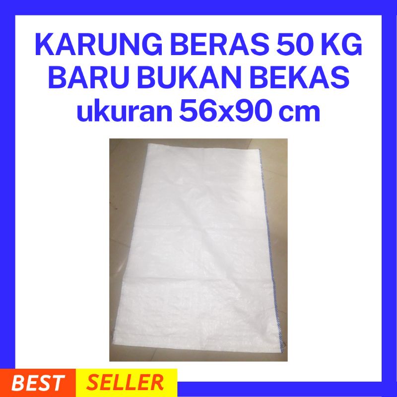 Jual Karung Beras 50kg 50 kg Baru 56x90 cm Karung Plastik Beras Packing Sak Bagor Bukan Bekas ...