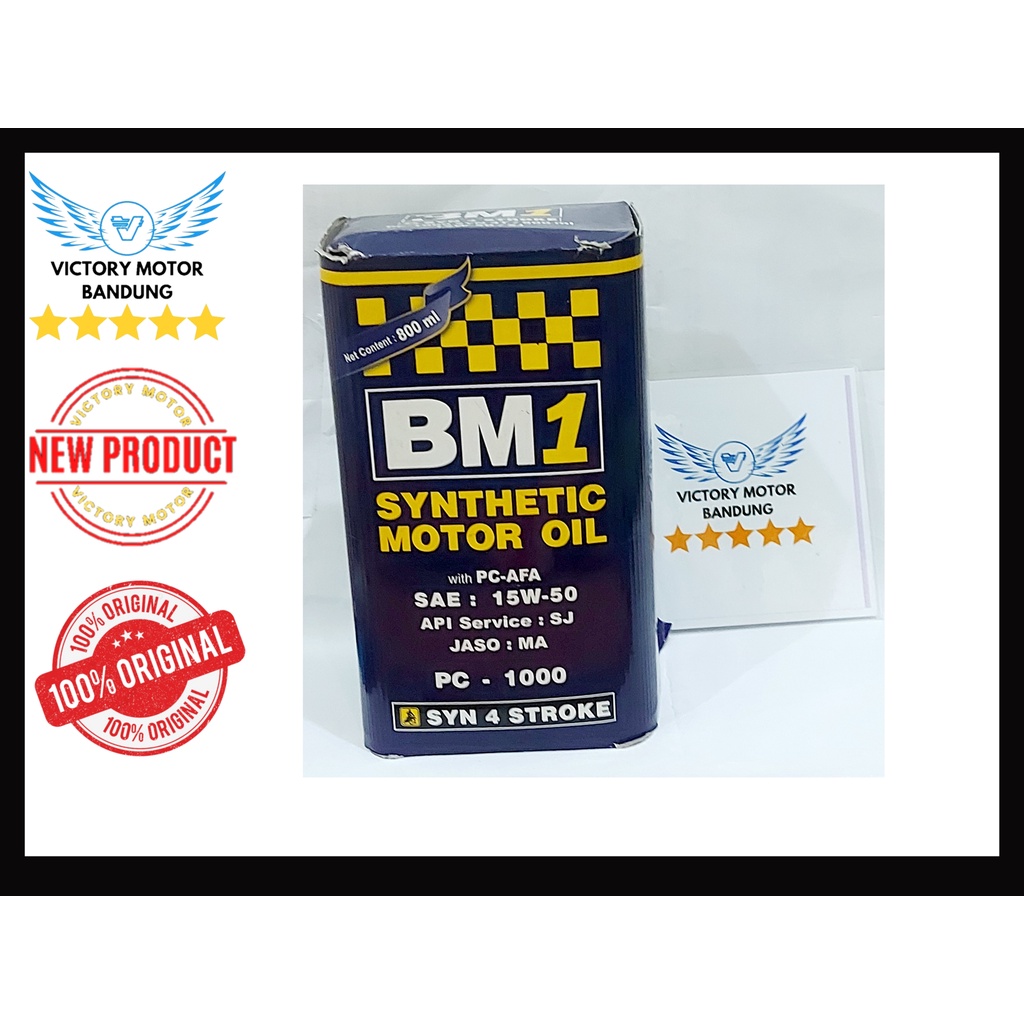 Jual Oli Mesin Motor BM1 Synthetic Motor Oil PC-1000 4T 800 ml SAE 15W-50 Original Asli 0,8L ...