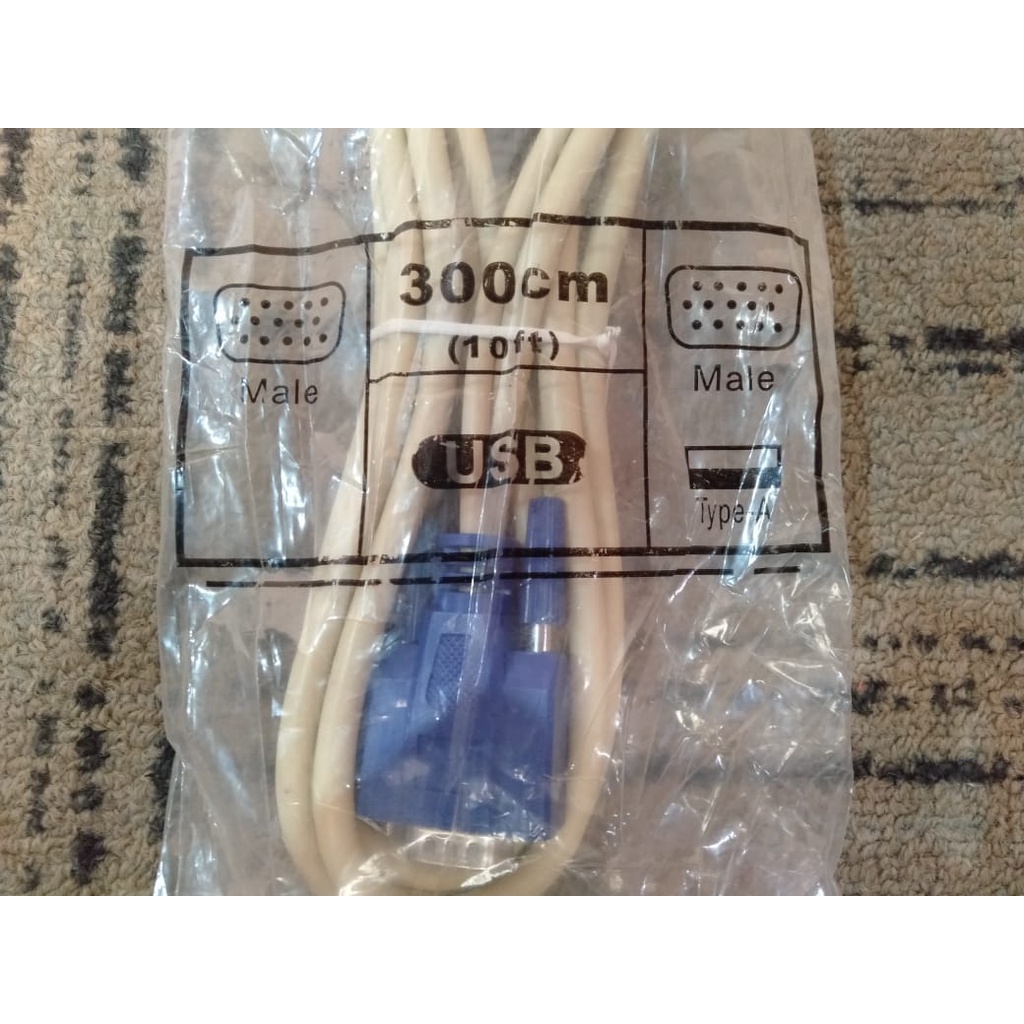 Jual Kabel VGA Male To Male Panjang 3 Meter Cocok Untuk Projector | Shopee Indonesia