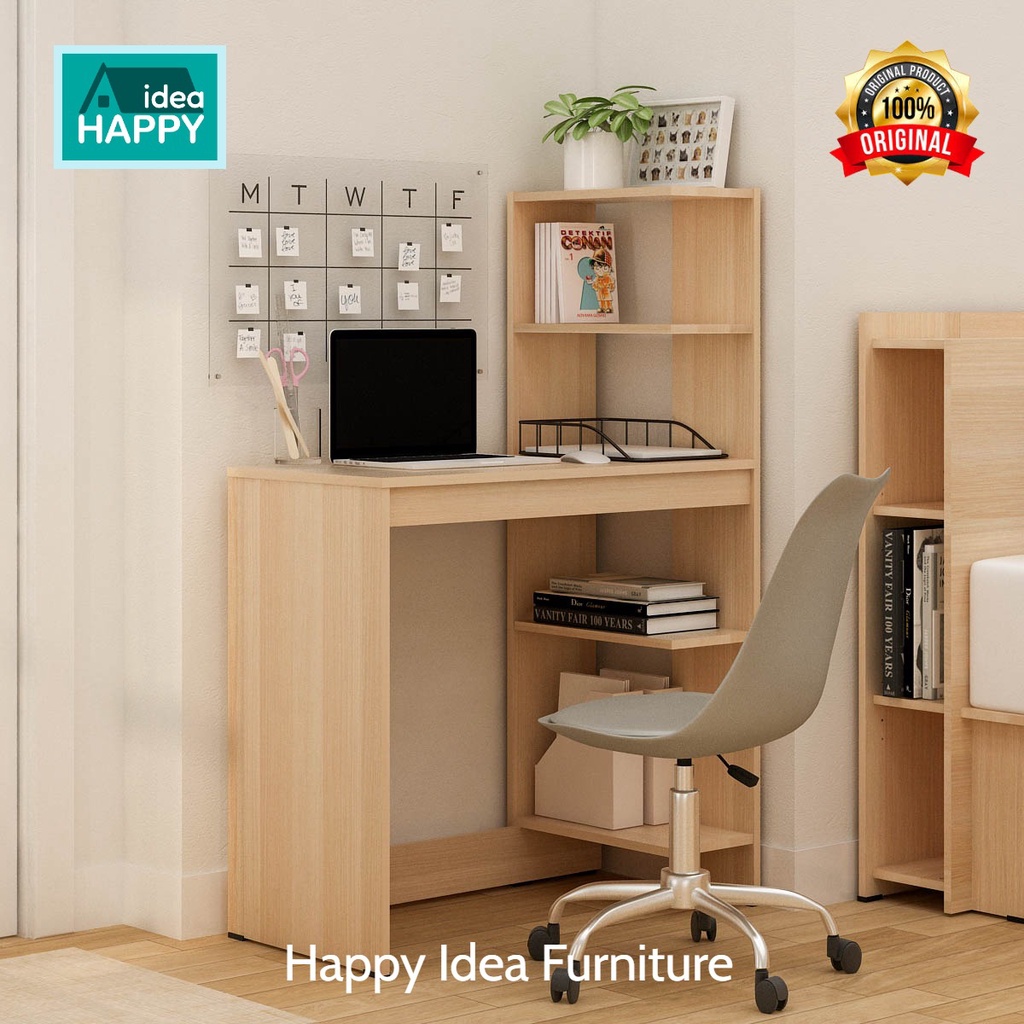 Jual 𝗛𝗮𝗽𝗽𝘆 𝗜𝗱𝗲𝗮 - Meja Tulis Modern Dengan Rak Buku Meja Simple Hemat ...