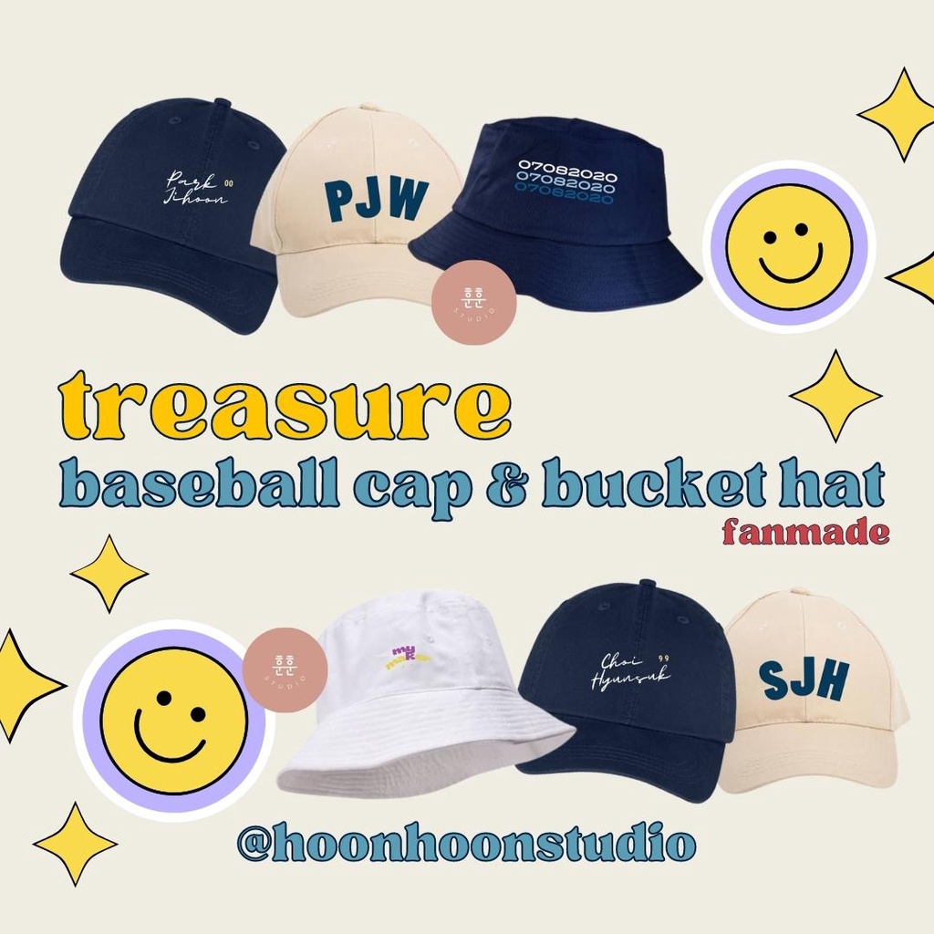 Jual Treasure Baseball Cap & Bucket Hat Fanmade | Topi Sablon Bordir ...
