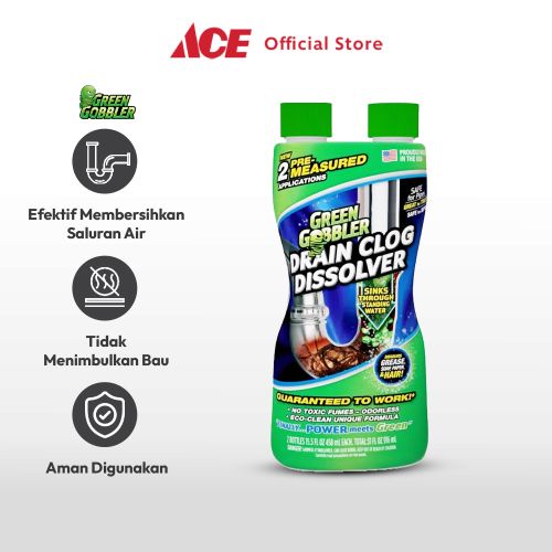 Jual Ace Green Gobbler 916 ml Drain Clog Dissolver Pembersih Saluran ...