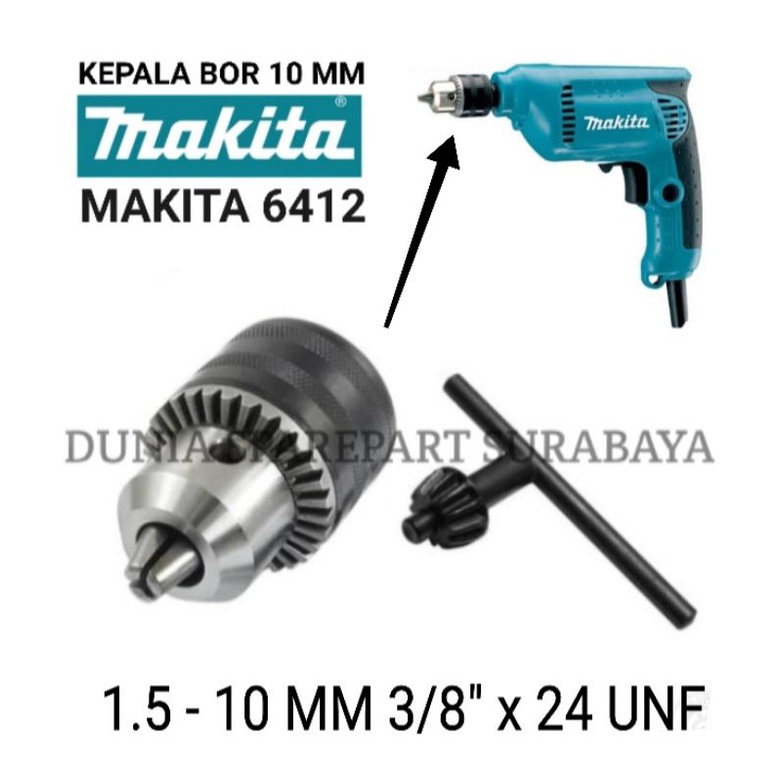 Jual Sparepart Makita 6412 Kepala Bor 10mm Drat Drill Chuck 3/8 Inch ...