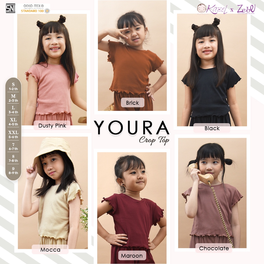 Jual KAZEL Zebe Youra Crop Top (1 Pcs) 1-9 Tahun [Baju] | Shopee Indonesia