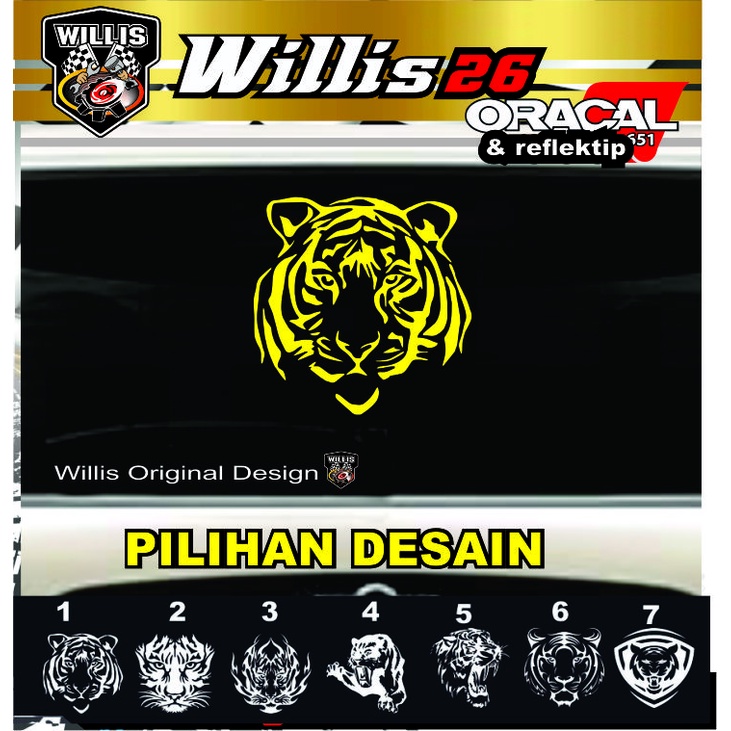 Jual Stiker kaca mobil macan galak macan buas gambar macan tiger ...