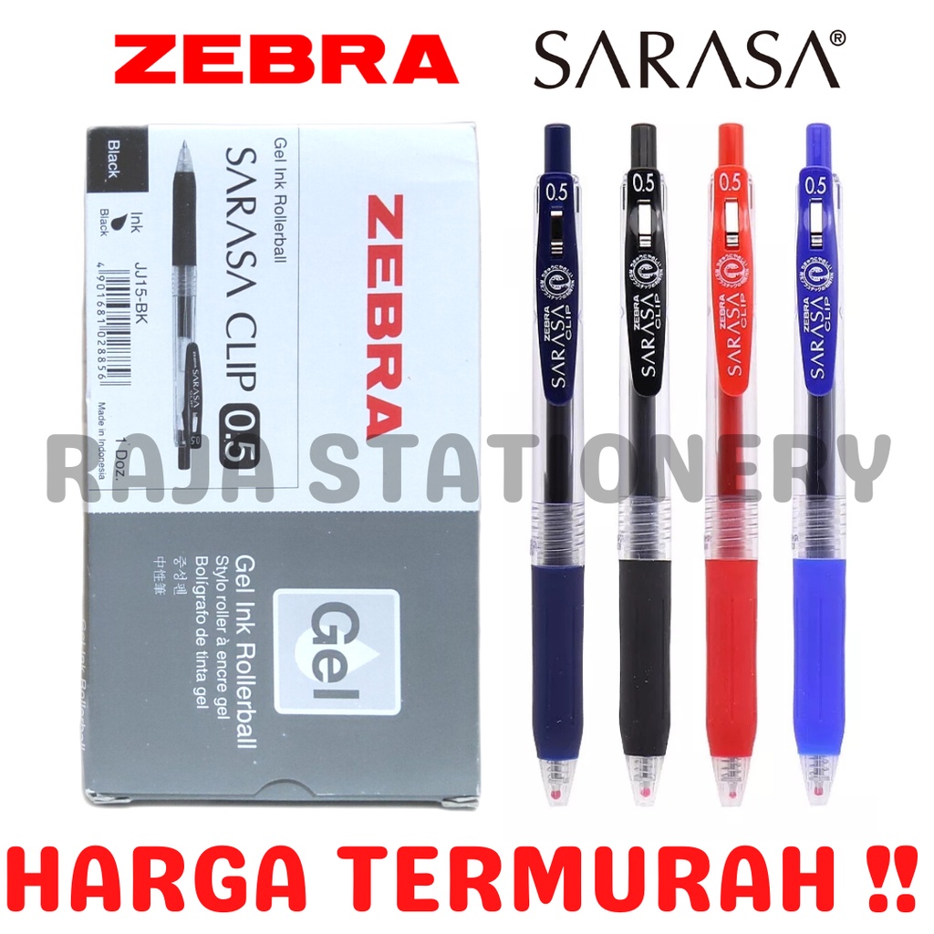 Jual PEN SARASA HITAM BIRU MERAH BLACK BLUE 0.5 0.7 ZEBRA PULPEN SARASA ...