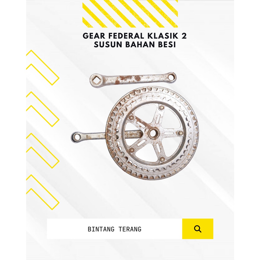 Jual Gear Federal Klasik 2 Susun Bahan Besi/Gear Sepeda 2 Susun/Gear ...