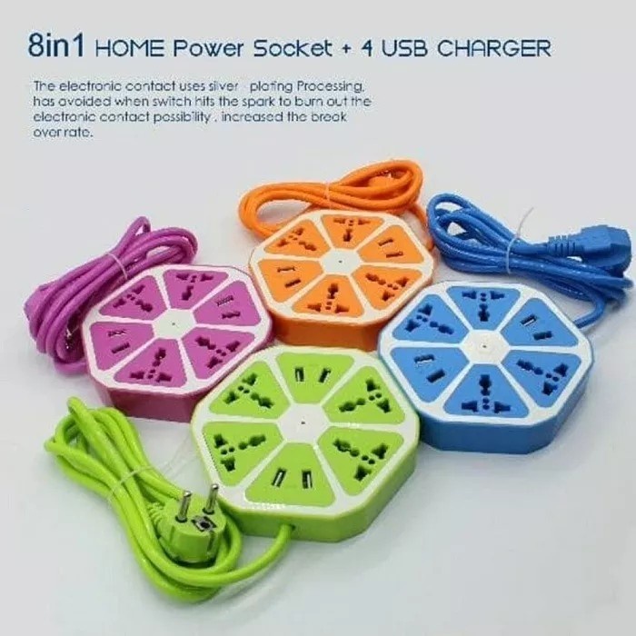 Jual Stop Kontak USB HEXAGON Socket 4 USB Colokan Listrik Smart Power | Shopee Indonesia