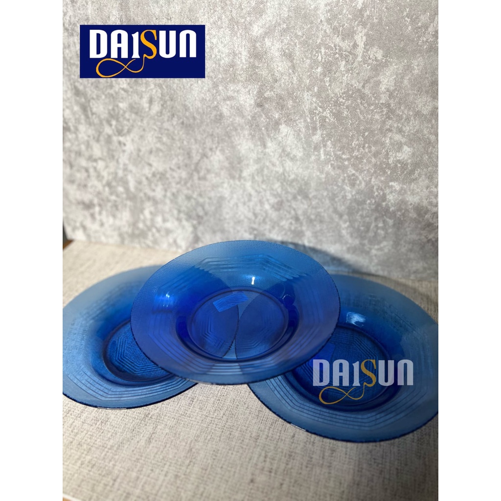 Jual BUNDLING 12PCS Piring KACA/Beling Biru motif LIRIS (12PCS ...