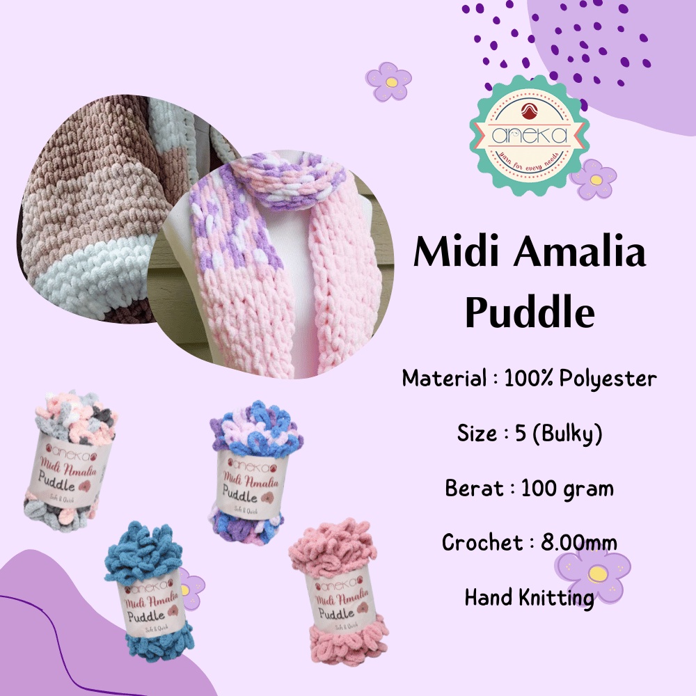 Jual KATALOG - Benang Rajut Midi Amalia Puddle / Puffy Yarn | Shopee ...