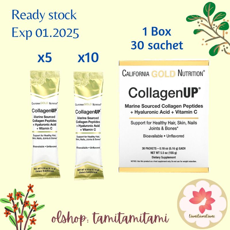 Jual 5 / 10 / Sachet CollagenUp Marine Hydrolyzed Collagen, California ...