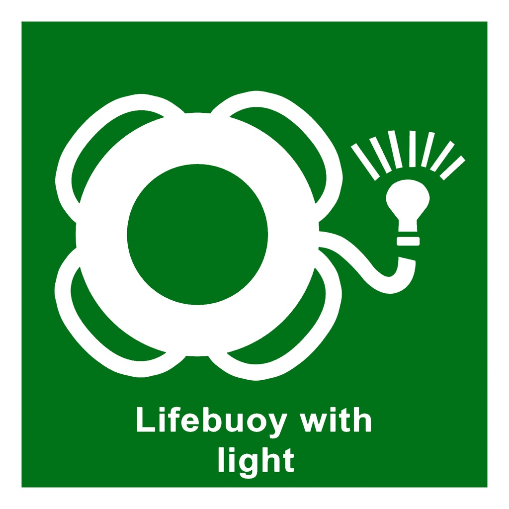 Jual Sticker Safety IMO PERKAPALAN LIFEBUOY WITH LIGHT Ukuran 15x15 ...