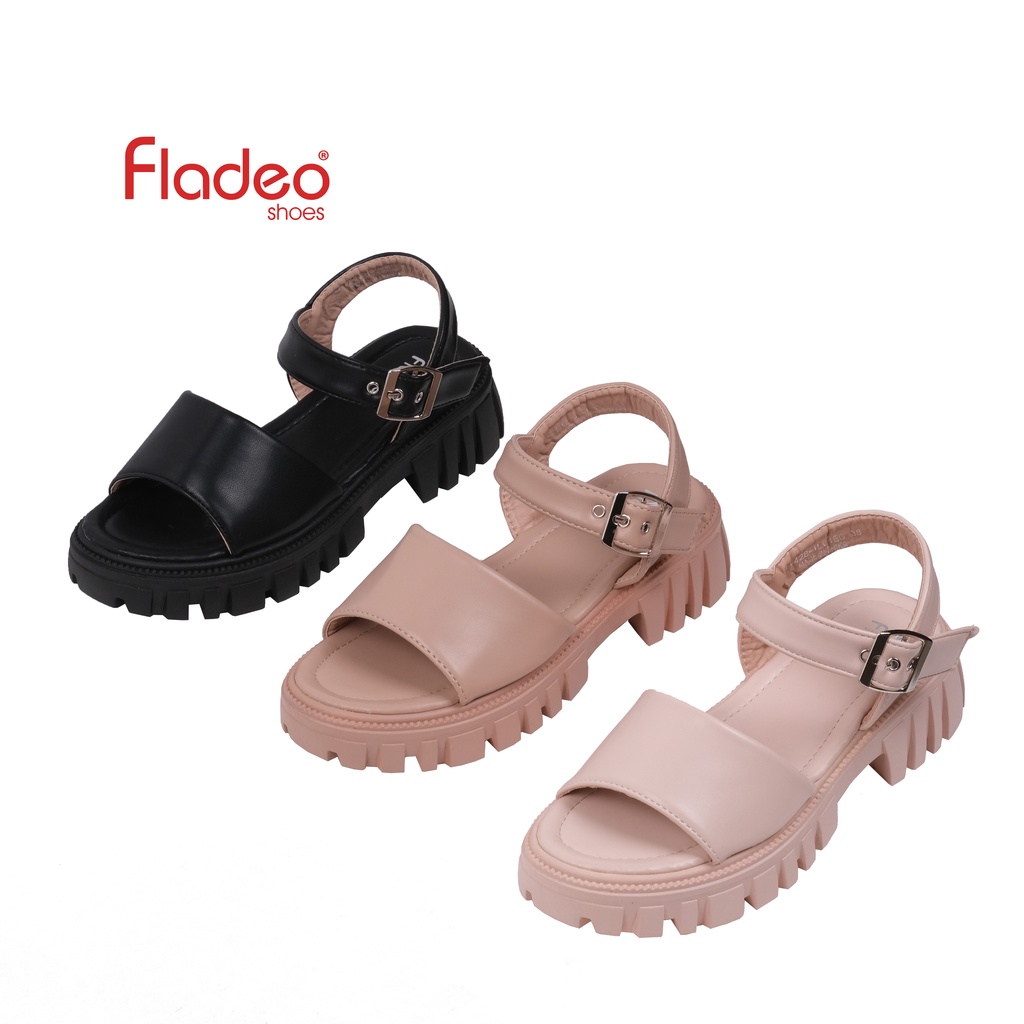 Jual Fladeo B23/LDT428-1LU/Sandal Hak Tahu Slide Tali Wanita [ Block ...