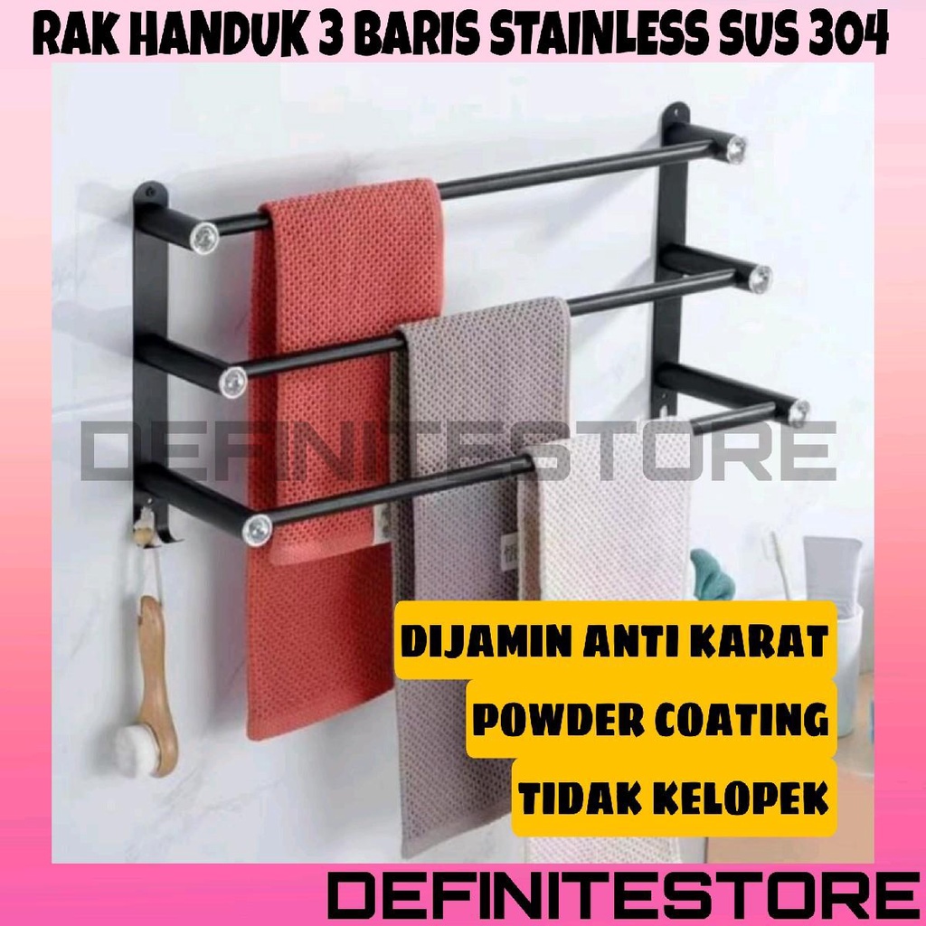Jual RAK HANDUK 3 BARIS STAINLESS SUS 304 ANTI KARAT | Shopee Indonesia