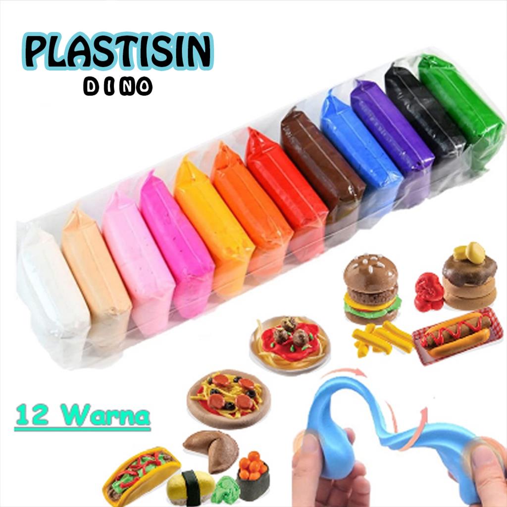 Jual Mainan Plastisin 12 Warna JUMBO / Polymer Clay / Mainan Edukatif ...
