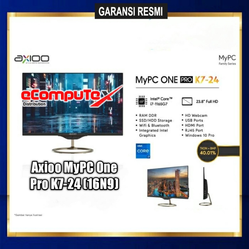 Jual PC AIO AXIOO MYPC ONE PRO K7 (16N9-24) K7-24 (16N9) I7 RAM 16GB ...