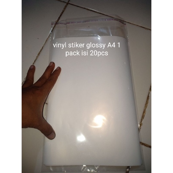 Jual Kertas Sticker Vinyl Glossy 190GR gsm A4 waterproof 20pcs per pack ...