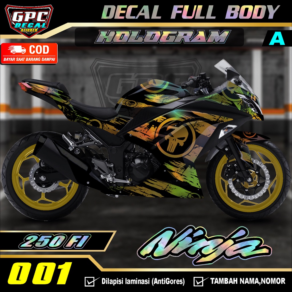 Jual Decal Sticker Ninja 250 Fi - STICKER HOLOGRAM Dekal Stiker Custom ...