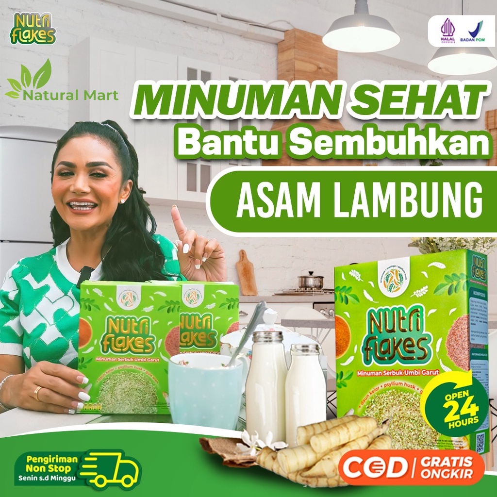 Jual Nutriflakes Sereal Umbi Garut & Daun Kelor Ampuh Mengatasi Gerd, Maag, Asam Lambung ...
