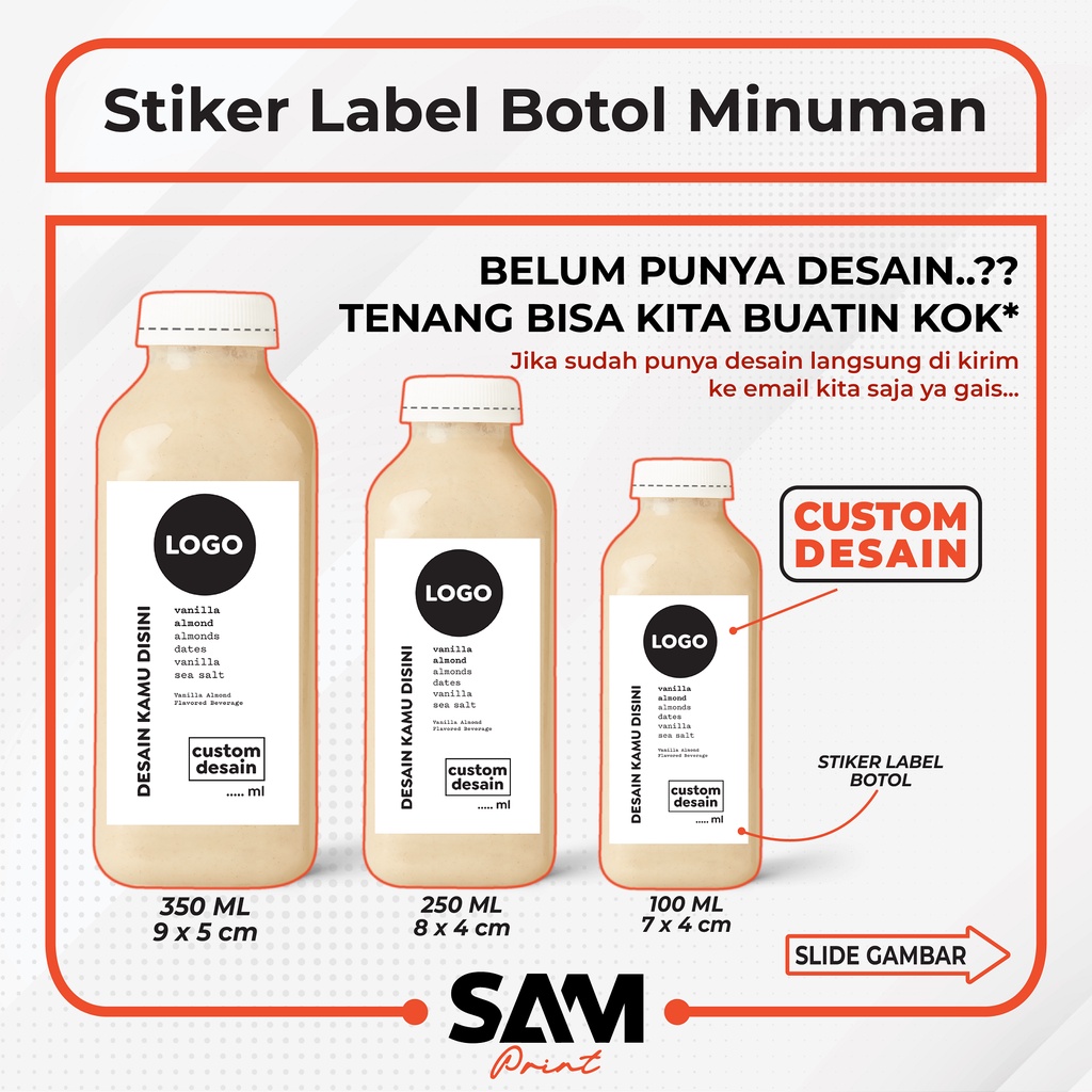 Jual Cetak Stiker Label Botol Kopi Stiker Label Botol Minuman Label ...