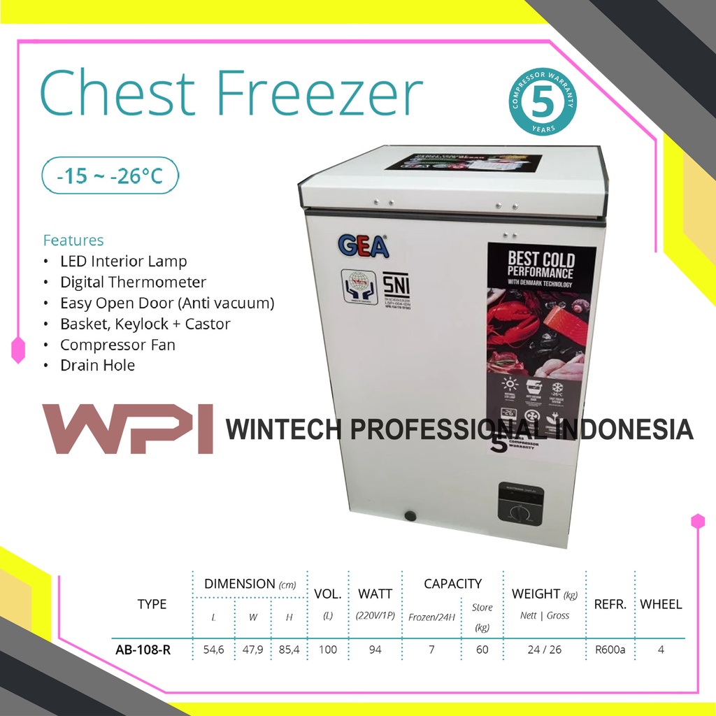 Jual GEA AB-108-R AB-108R Chest Freezer Box Pendingin Makanan Beku ...